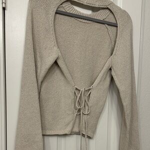 Na-Kd | Sweaters | Open Back Knitted Lacing Sweater | Poshmark
